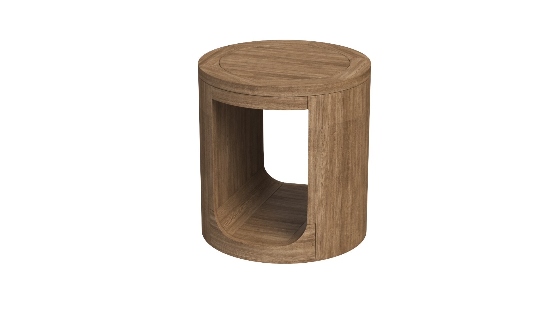 3D RH Oslo Open Teak Round Side Table Model - TurboSquid 2156177