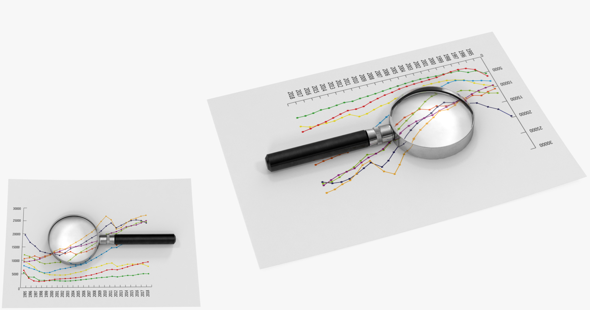 Magnifying glass financial report 3D model - TurboSquid 1220750