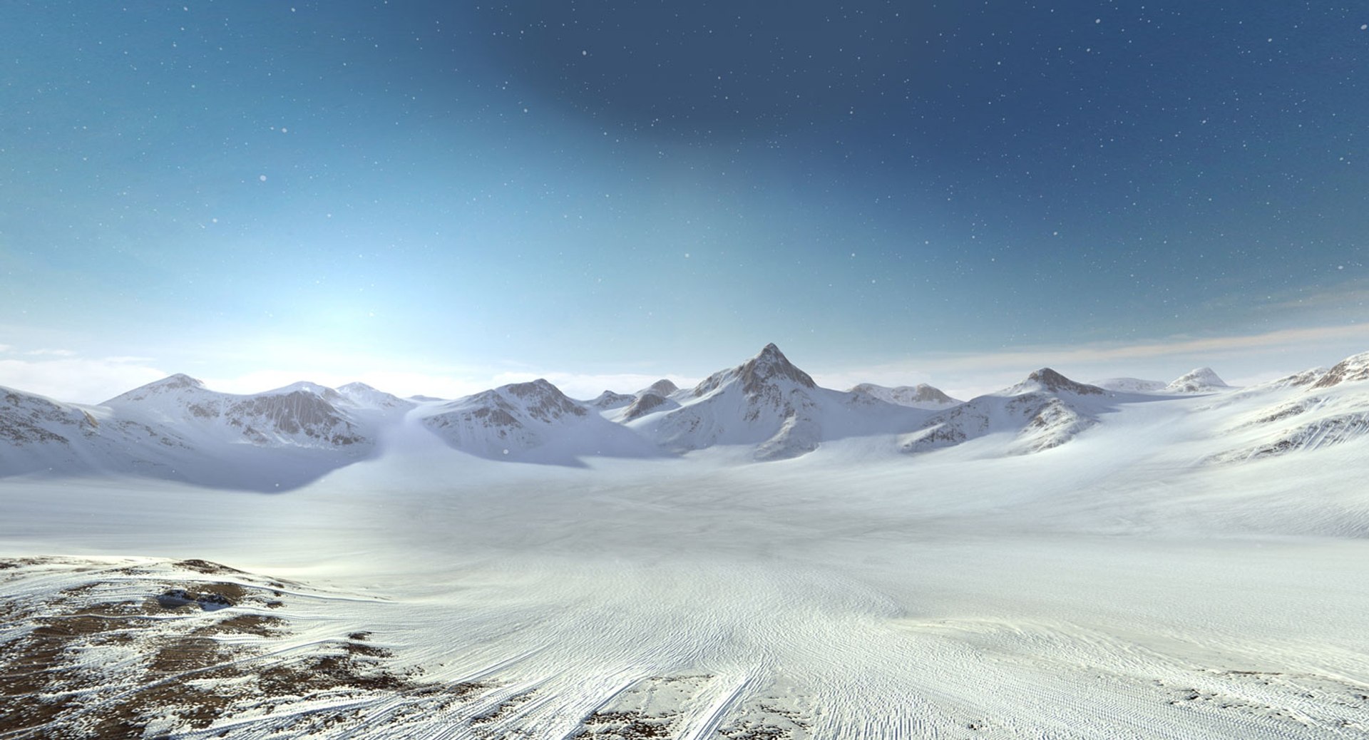 Mountain Range Snow Terrain Landscape 3d Model