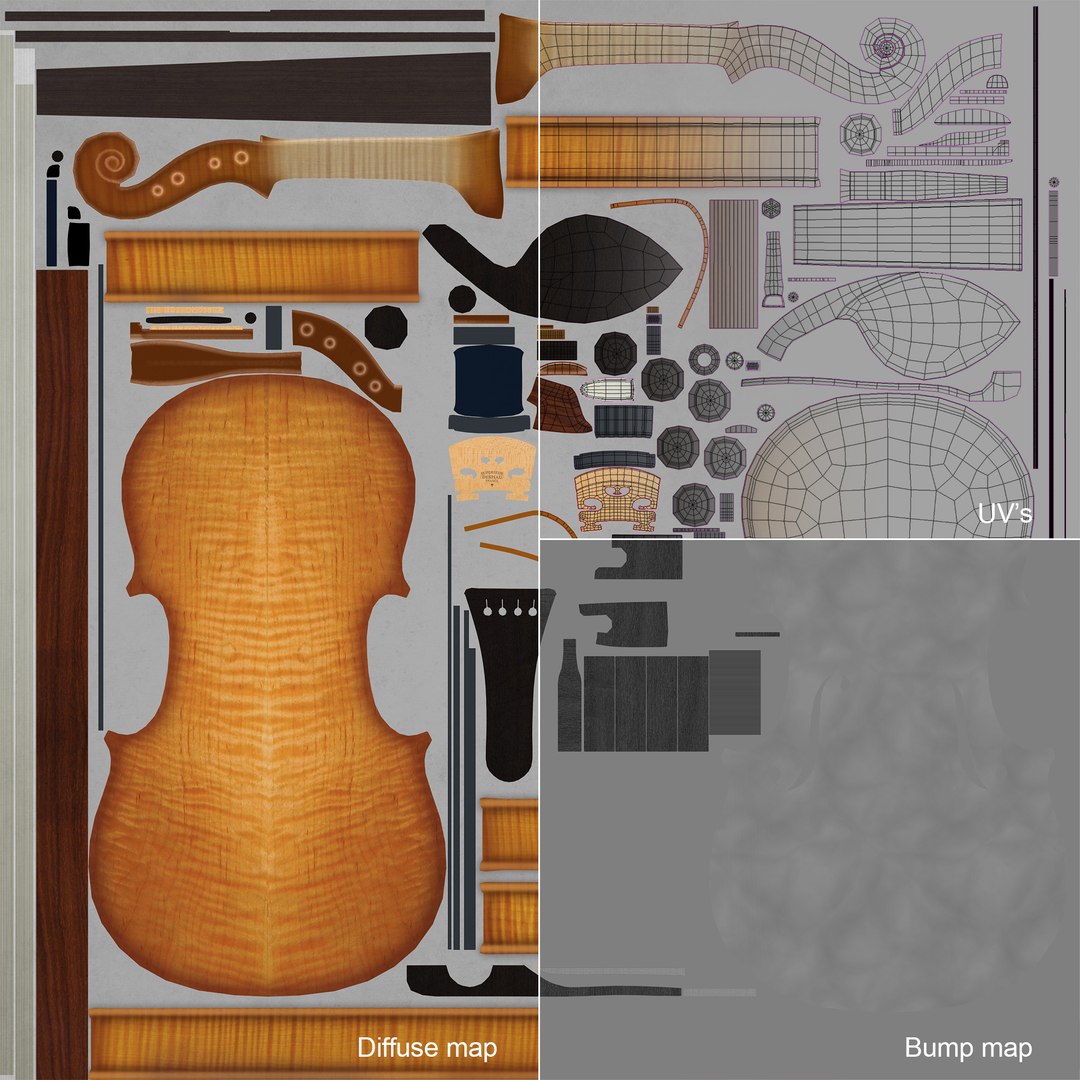 Violin Music Instrument Model - TurboSquid 1460208