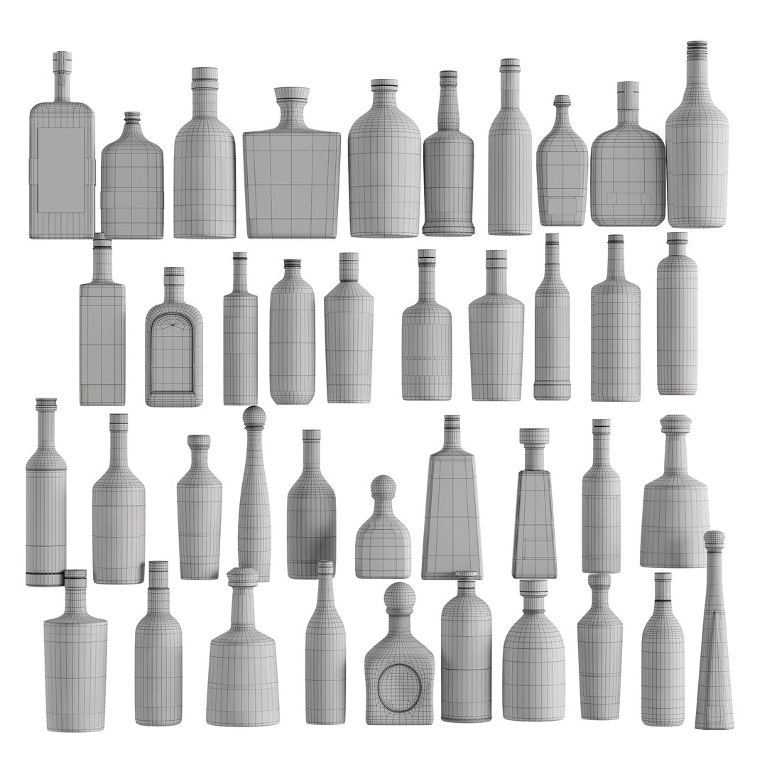 3D model Bottles Vol 7 Whiskey vodka tequila - TurboSquid 2171291