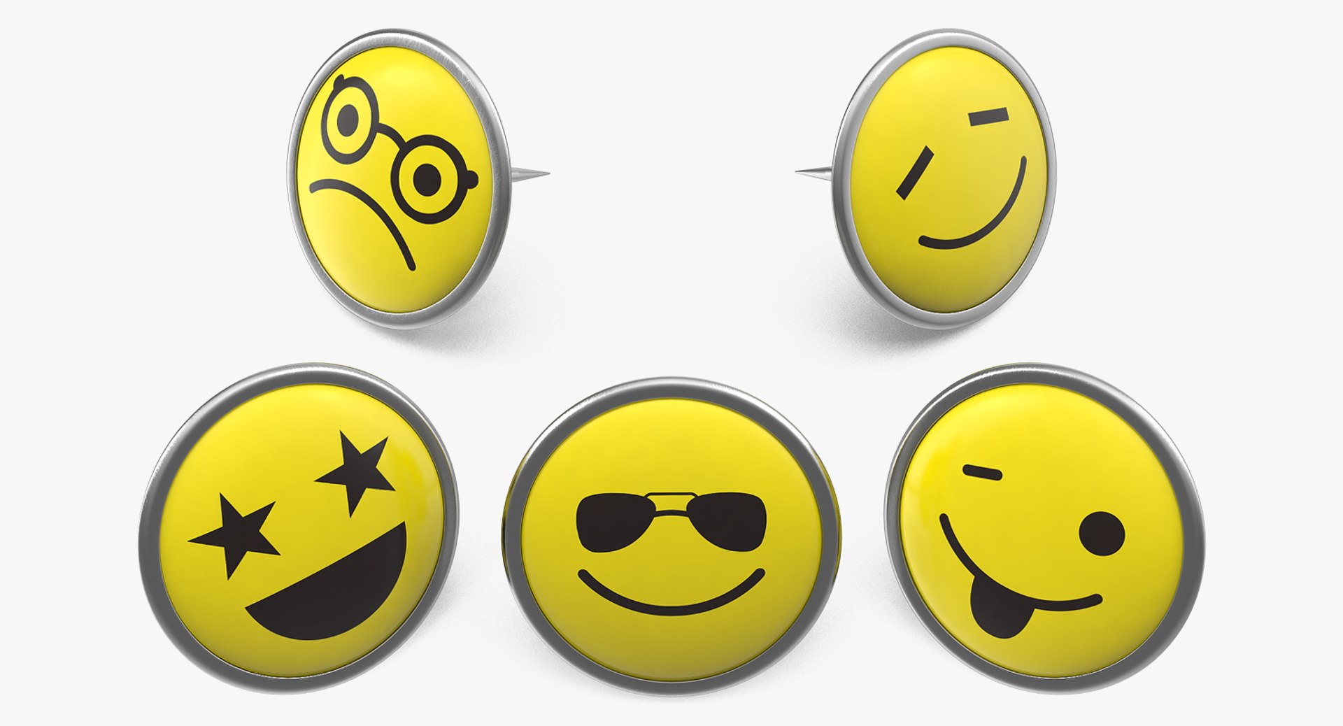 Smiley Faces Pins 3D Model - TurboSquid 1425557