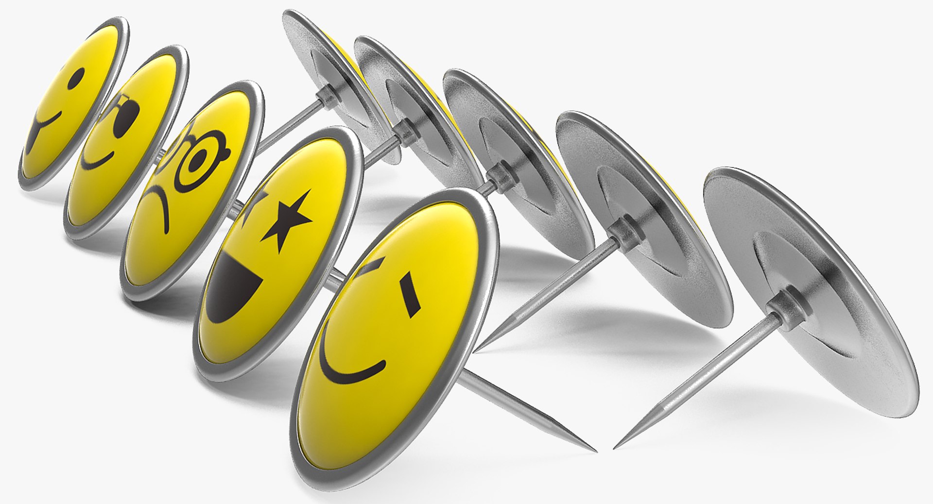 Smiley Faces Pins 3D Model - TurboSquid 1425557
