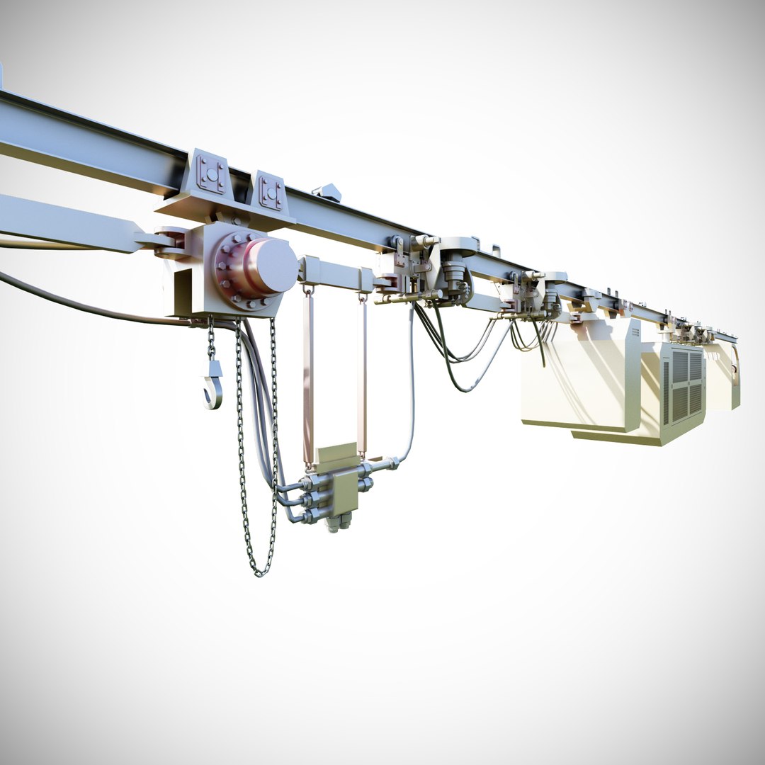 3d Model Of Suspended Railway Cargo Transport