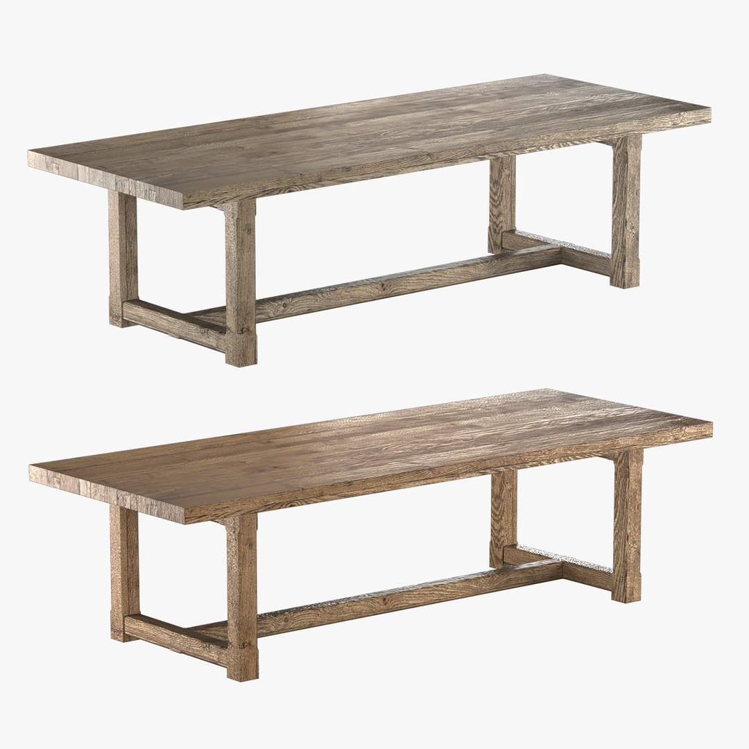 CAYDEN CAMPAIGN RECTANGULAR EXTENSION DINING TABLE 3D Model TurboSquid 1995027