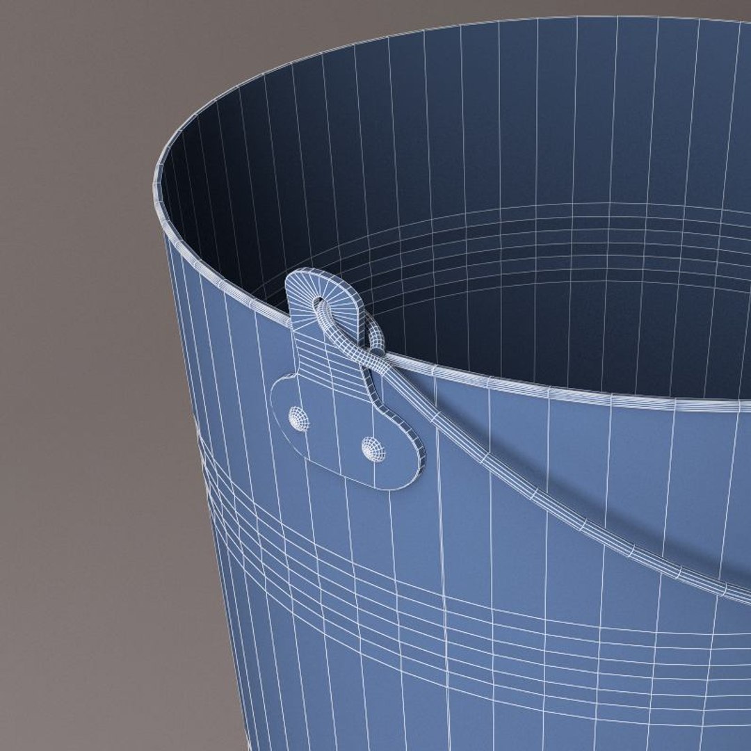 3d Galvanized Bucket Model