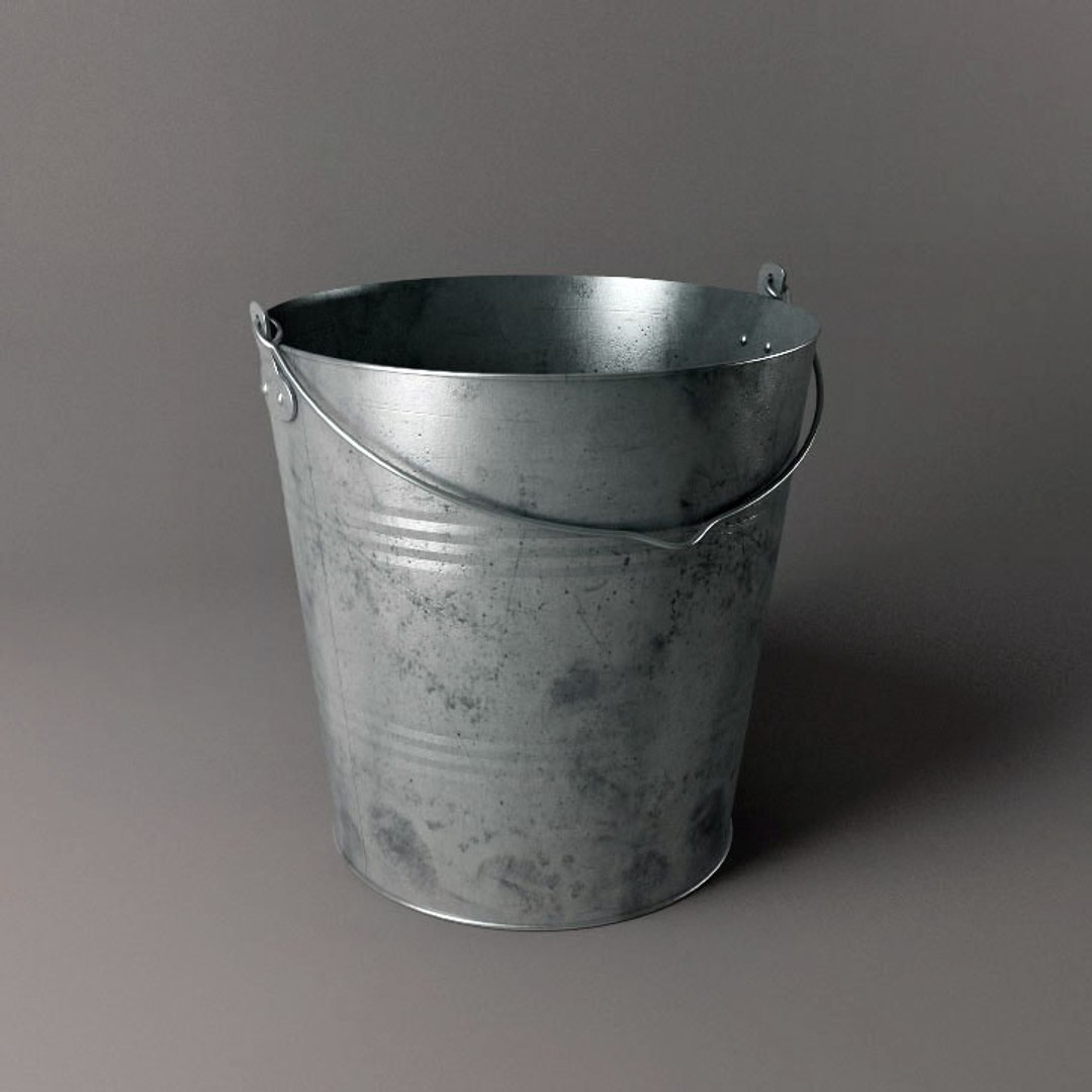 3d Galvanized Bucket Model