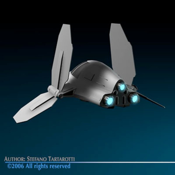 3d small spaceship model