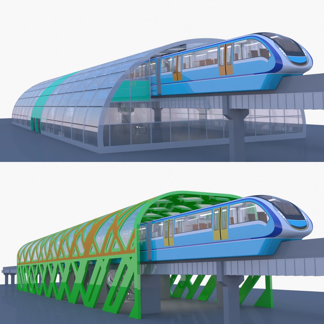 3D Model Monorail Stations Collection VI 2024 - TurboSquid 2189545