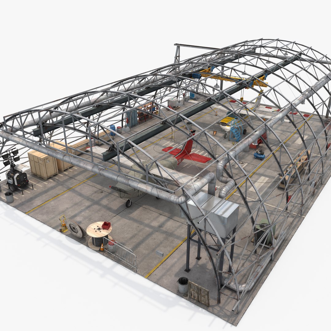 Airplane Hangar 3D Model - TurboSquid 1508756