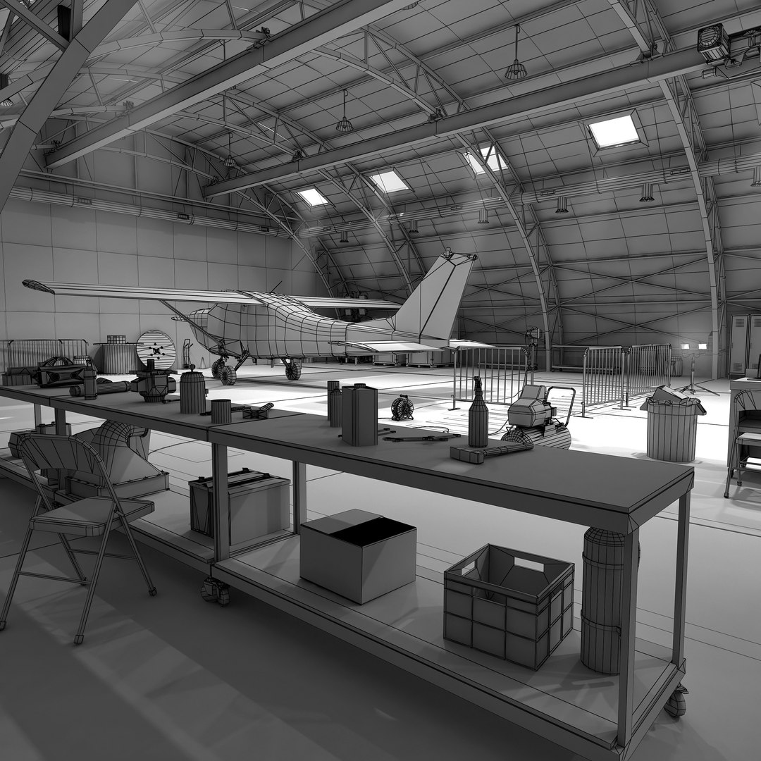 Airplane Hangar 3D Model - TurboSquid 1508756