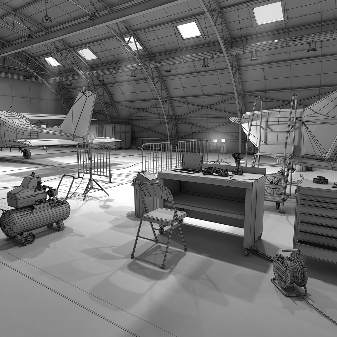 Airplane Hangar 3D Model - TurboSquid 1508756