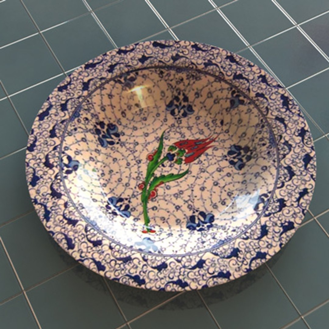 Handpainted Ceramic Plates Handmade 3d Model