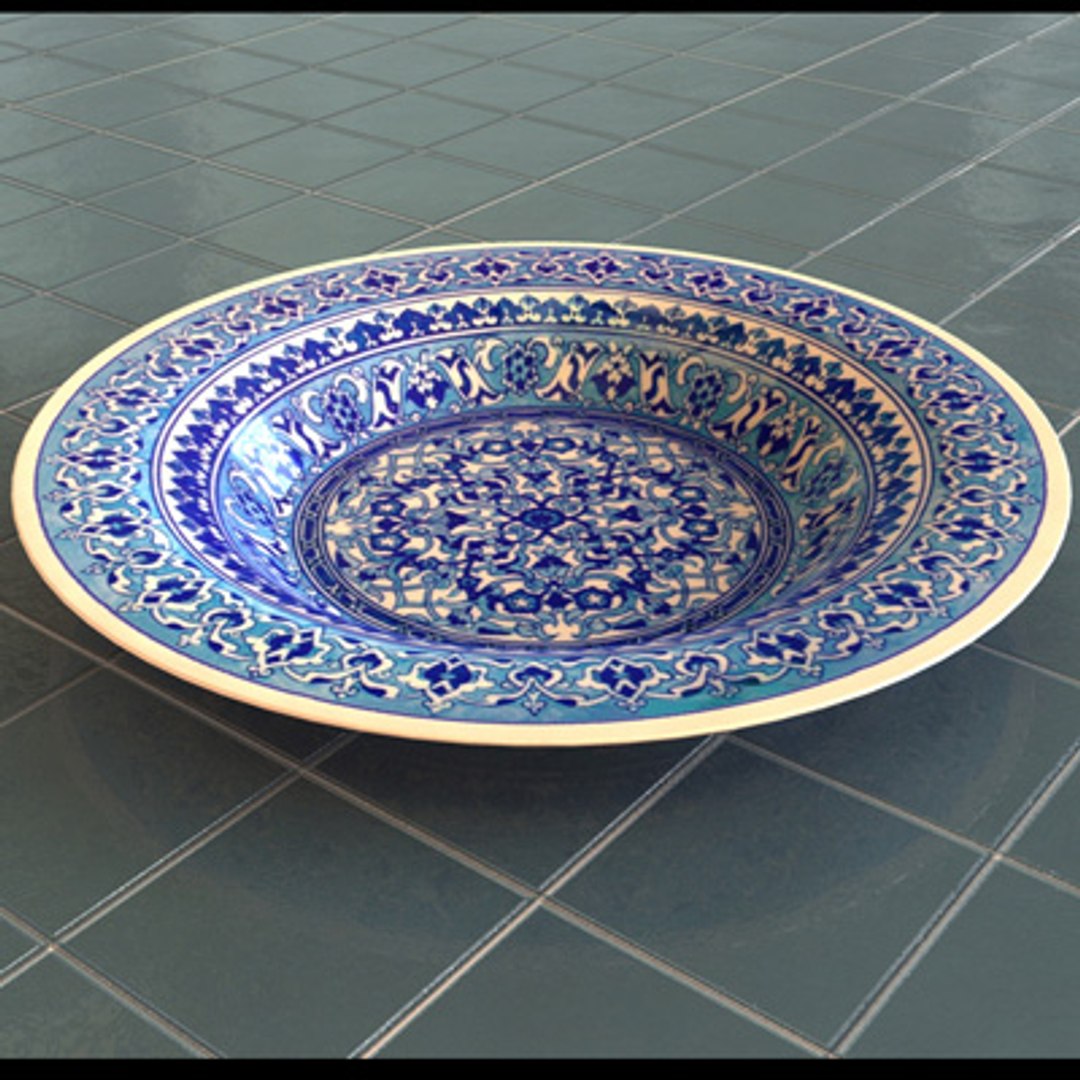 Handpainted Ceramic Plates Handmade 3d Model
