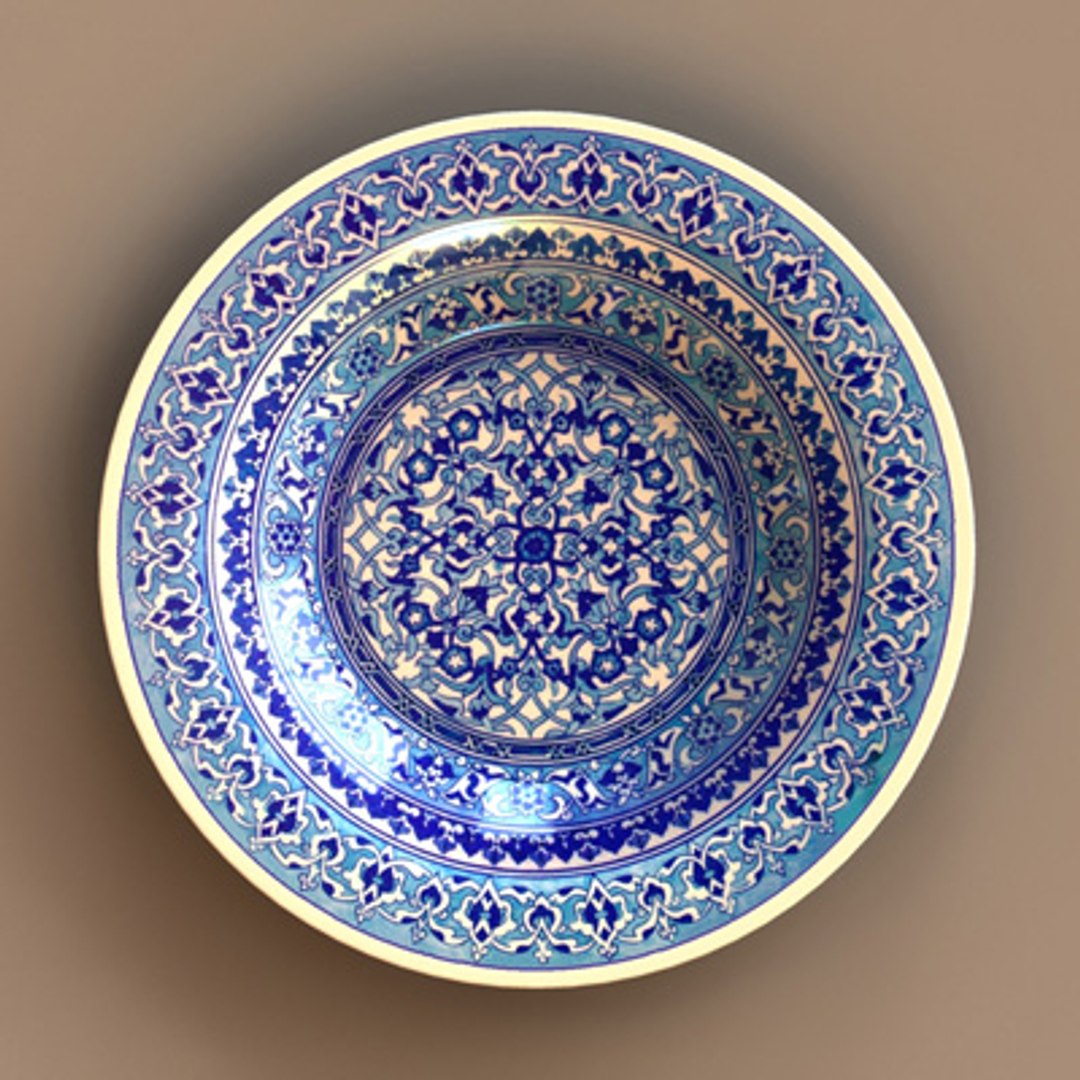 Handpainted Ceramic Plates Handmade 3d Model