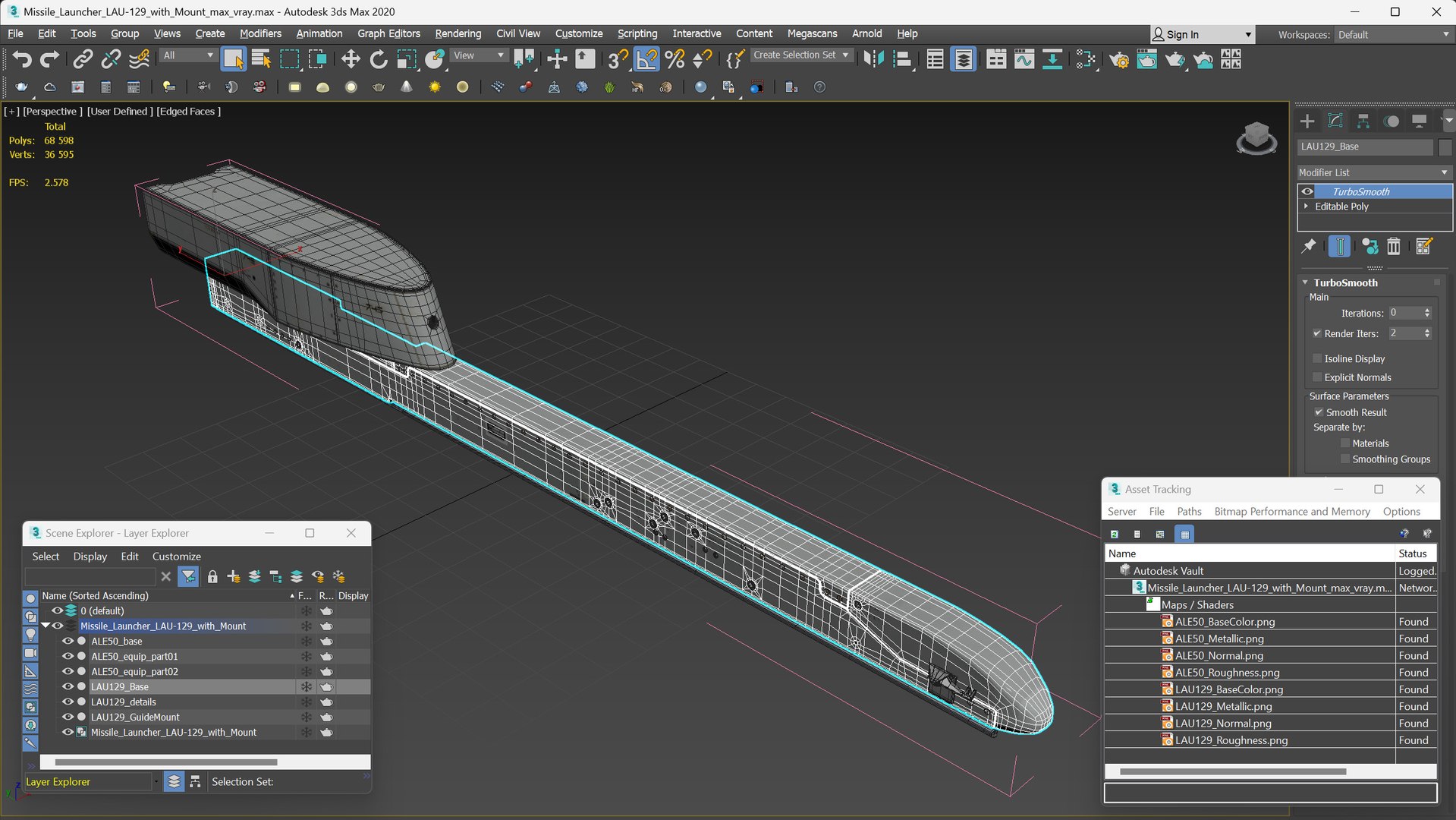 Missile Launcher LAU-129 With Mount 3D - TurboSquid 2292413