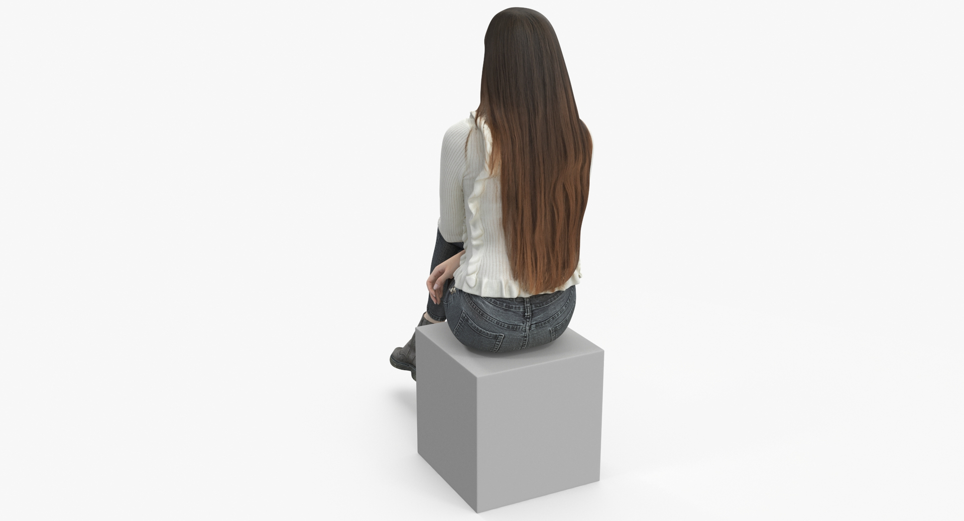 modelo 3d Elizabeth Casual Invierno Sentada Pose 01 - TurboSquid 1857823