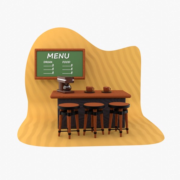 modelo 3d Cafetería - TurboSquid 2252599