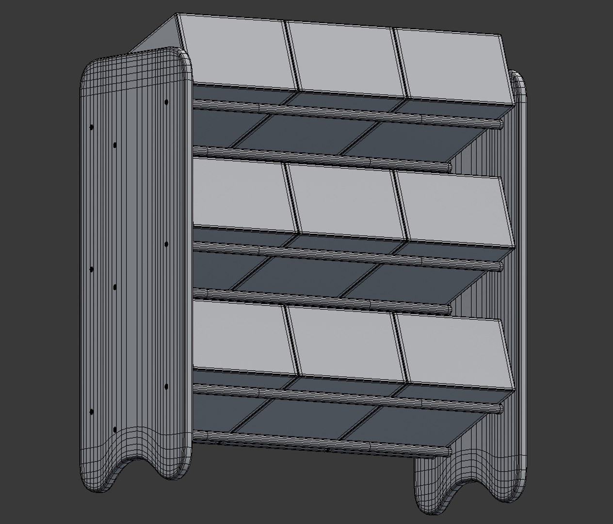 3D Wood Storage Box Shelf - TurboSquid 1194422