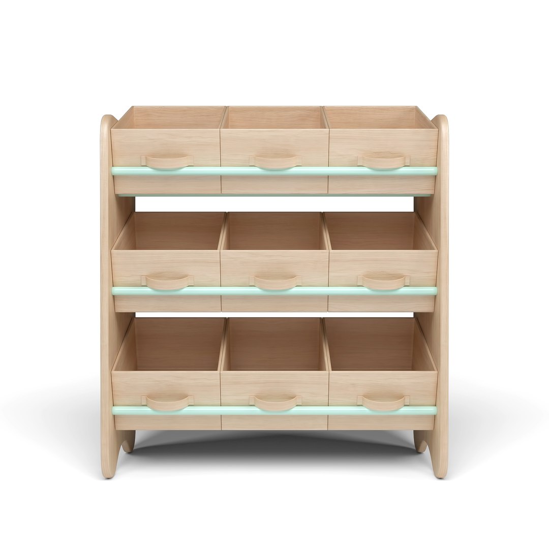 3D Wood Storage Box Shelf - TurboSquid 1194422