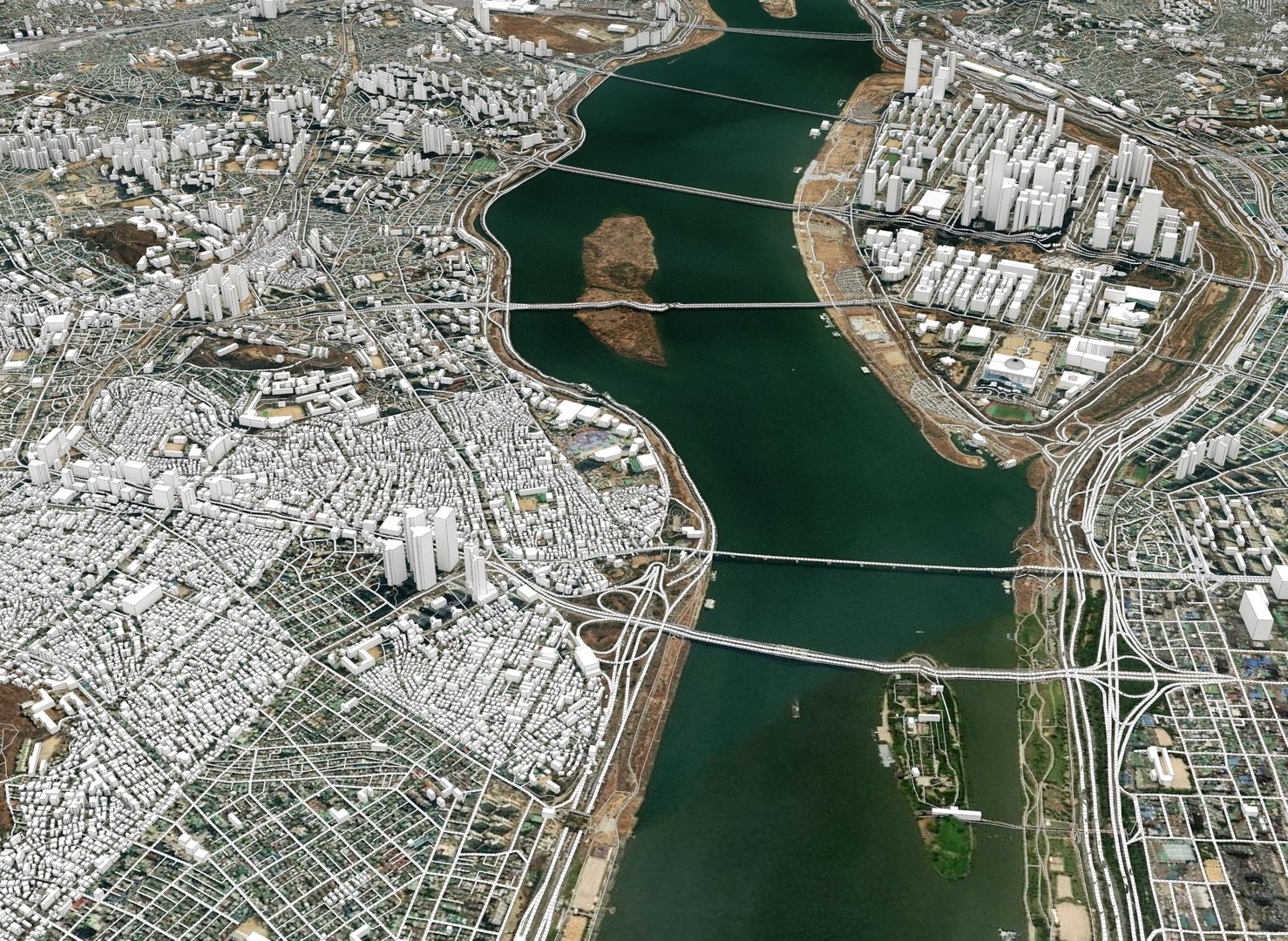 3D Model City Seoul South - TurboSquid 1687067