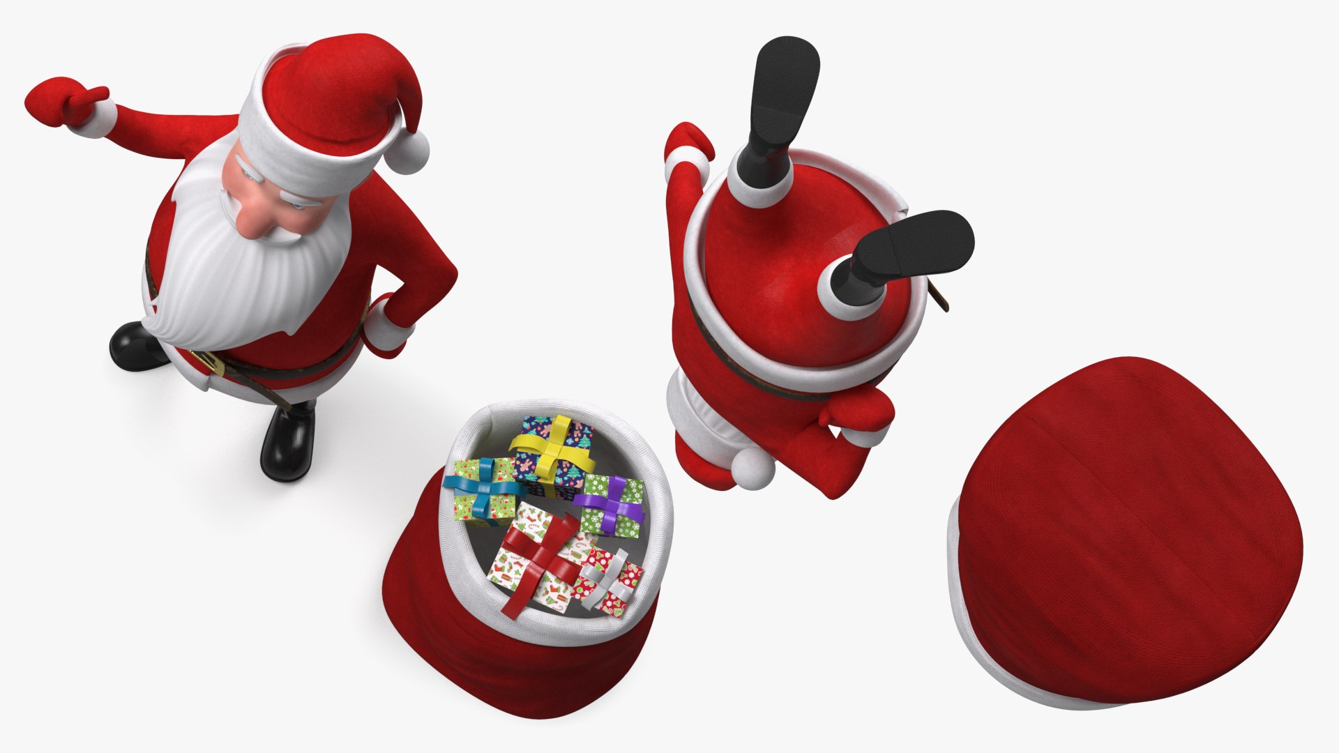 3D Cartoon Character Santa Claus Standing with Gifts - TurboSquid 2169164