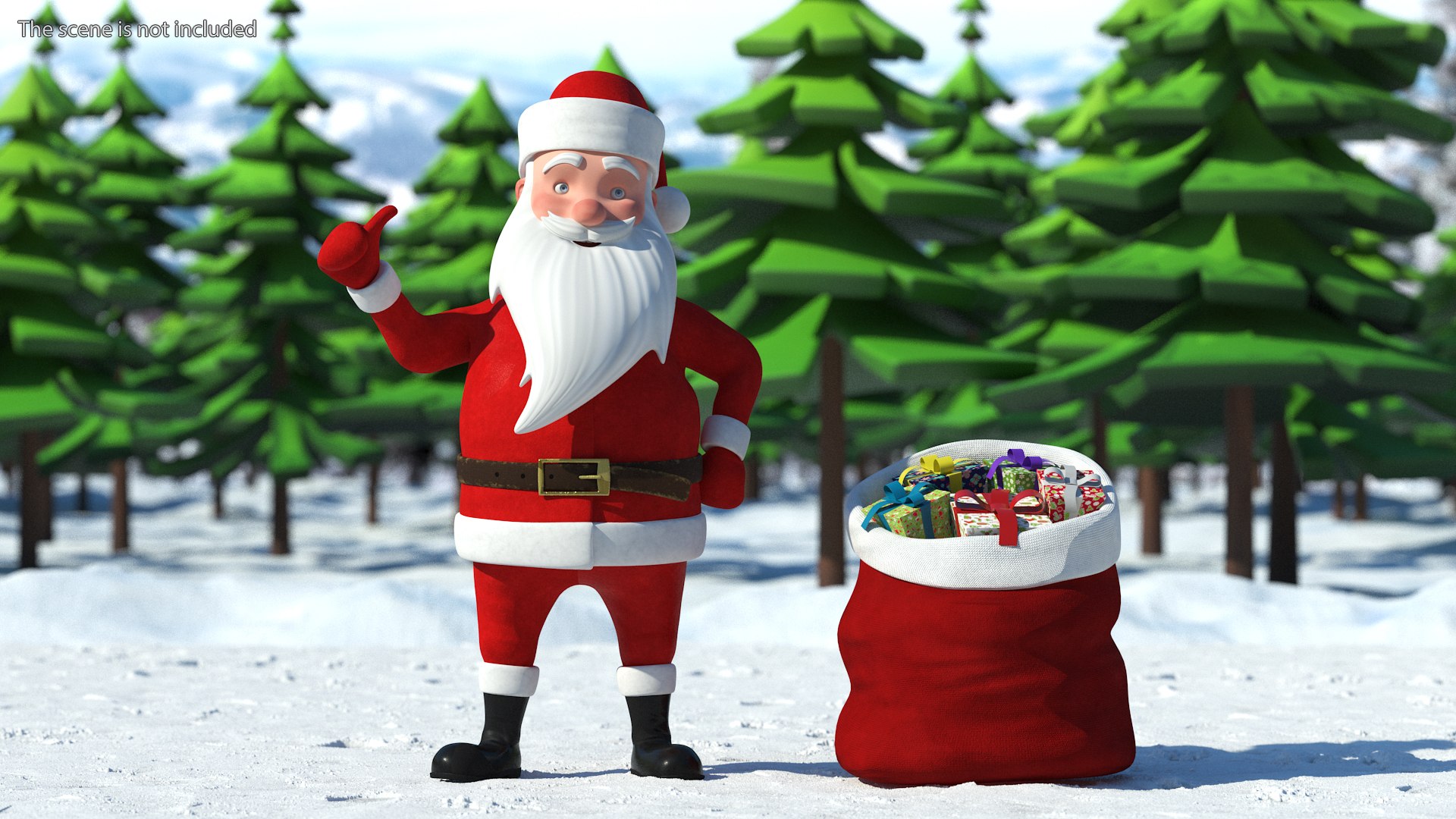 3D Cartoon Character Santa Claus Standing With Gifts - TurboSquid 2169164