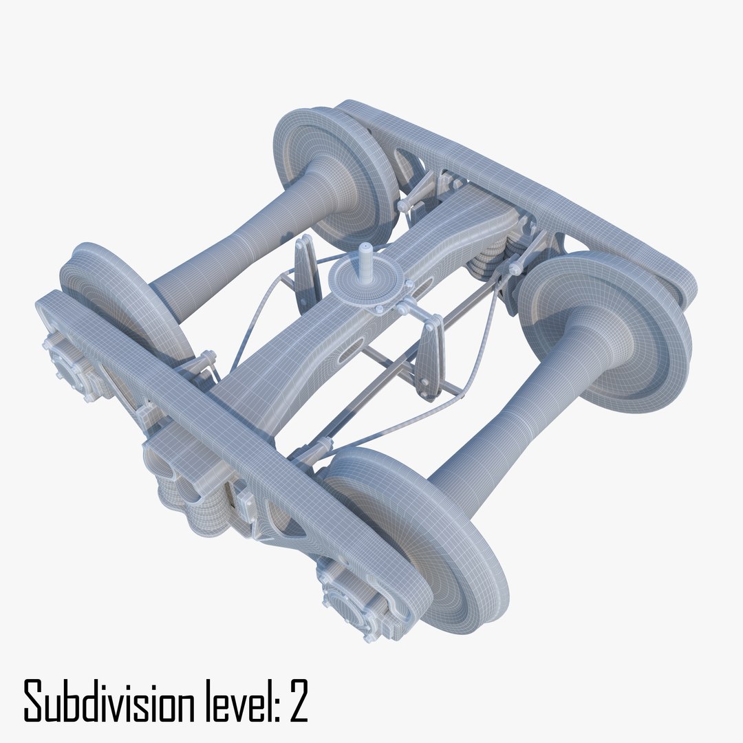 Bogie 18-100 Train Wheel 3d Model