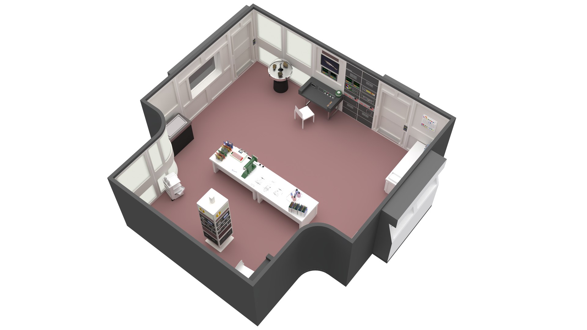 Flight Control Room 3D model - TurboSquid 2170720