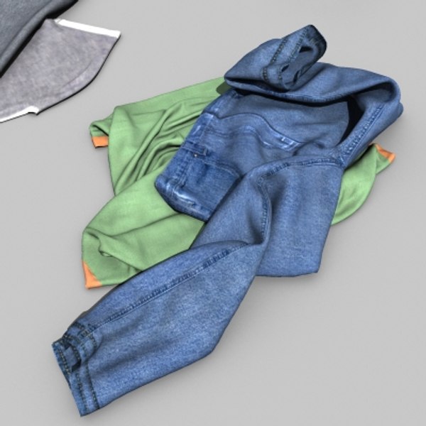 3d max clothes t-shirt pants