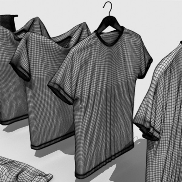 3d max clothes t-shirt pants