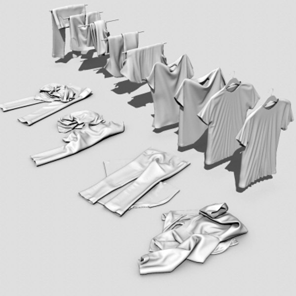 3d max clothes t-shirt pants