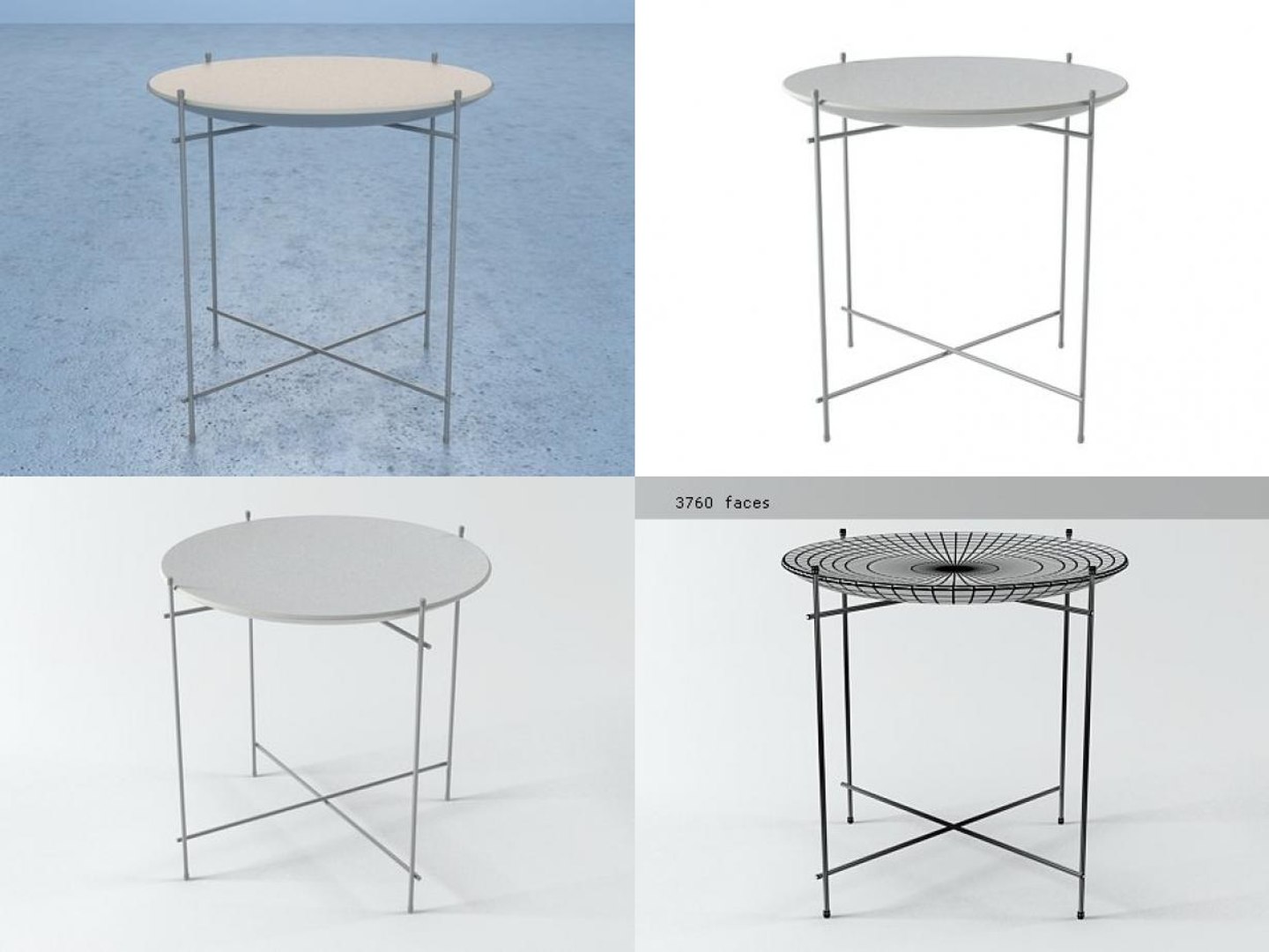 3D Retro Style Tray Table Model - TurboSquid 1184879