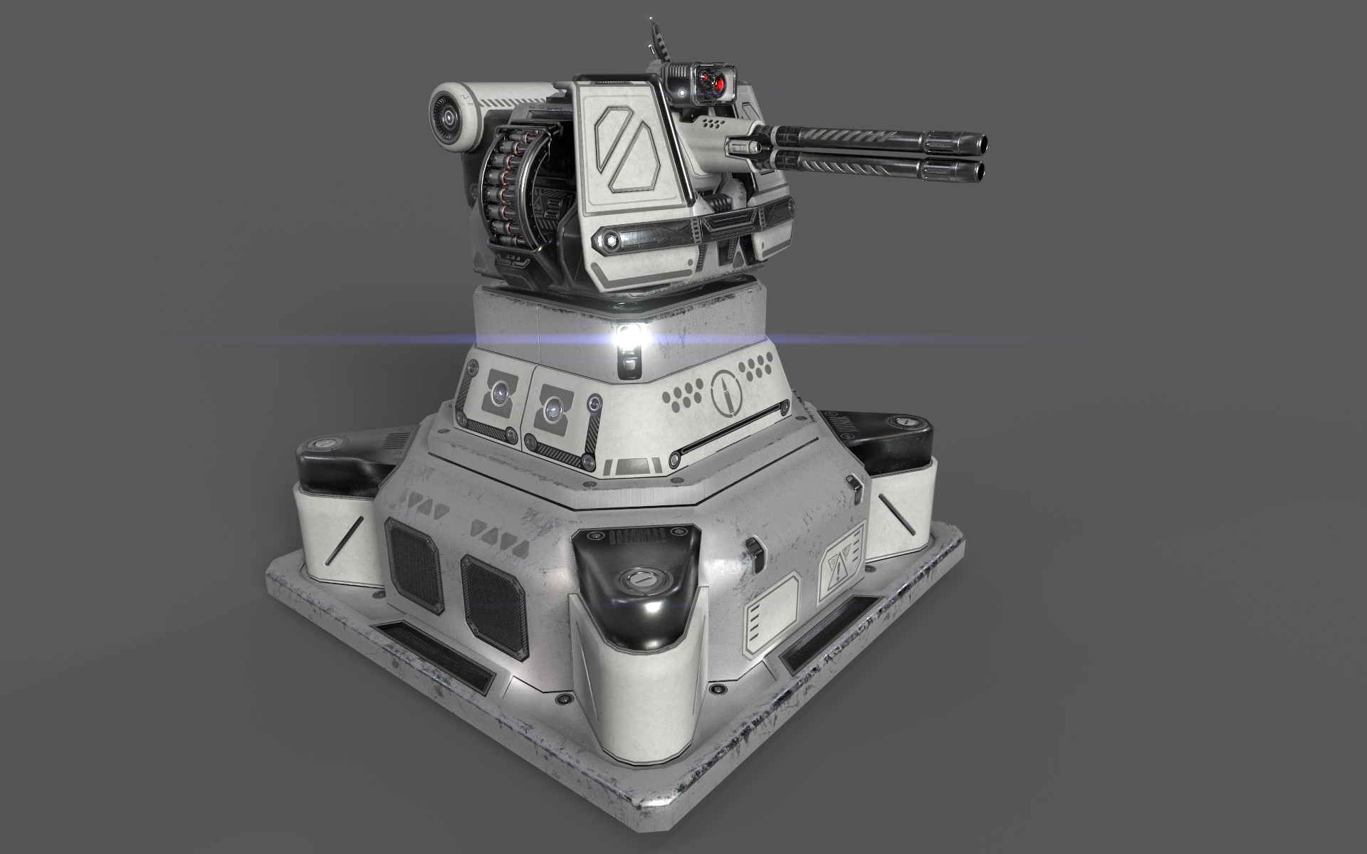 3D Small 30mm Autocannon - TurboSquid 1764937