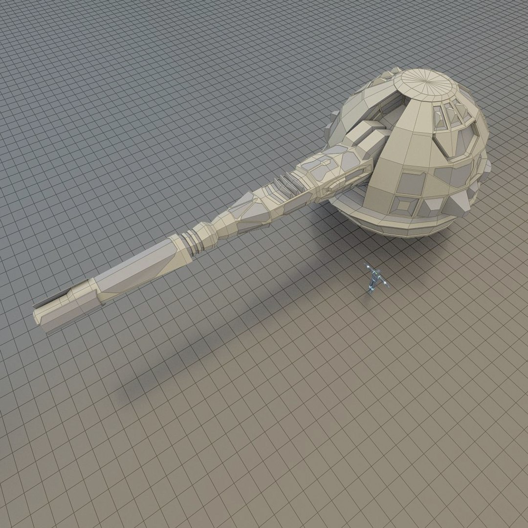 Cannon Turret Scifi 3d Obj