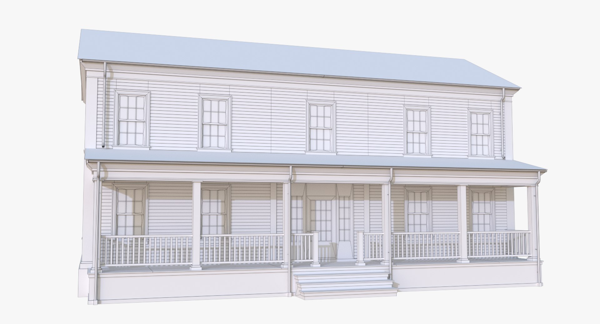 Colonial House 3D Model - TurboSquid 1190854