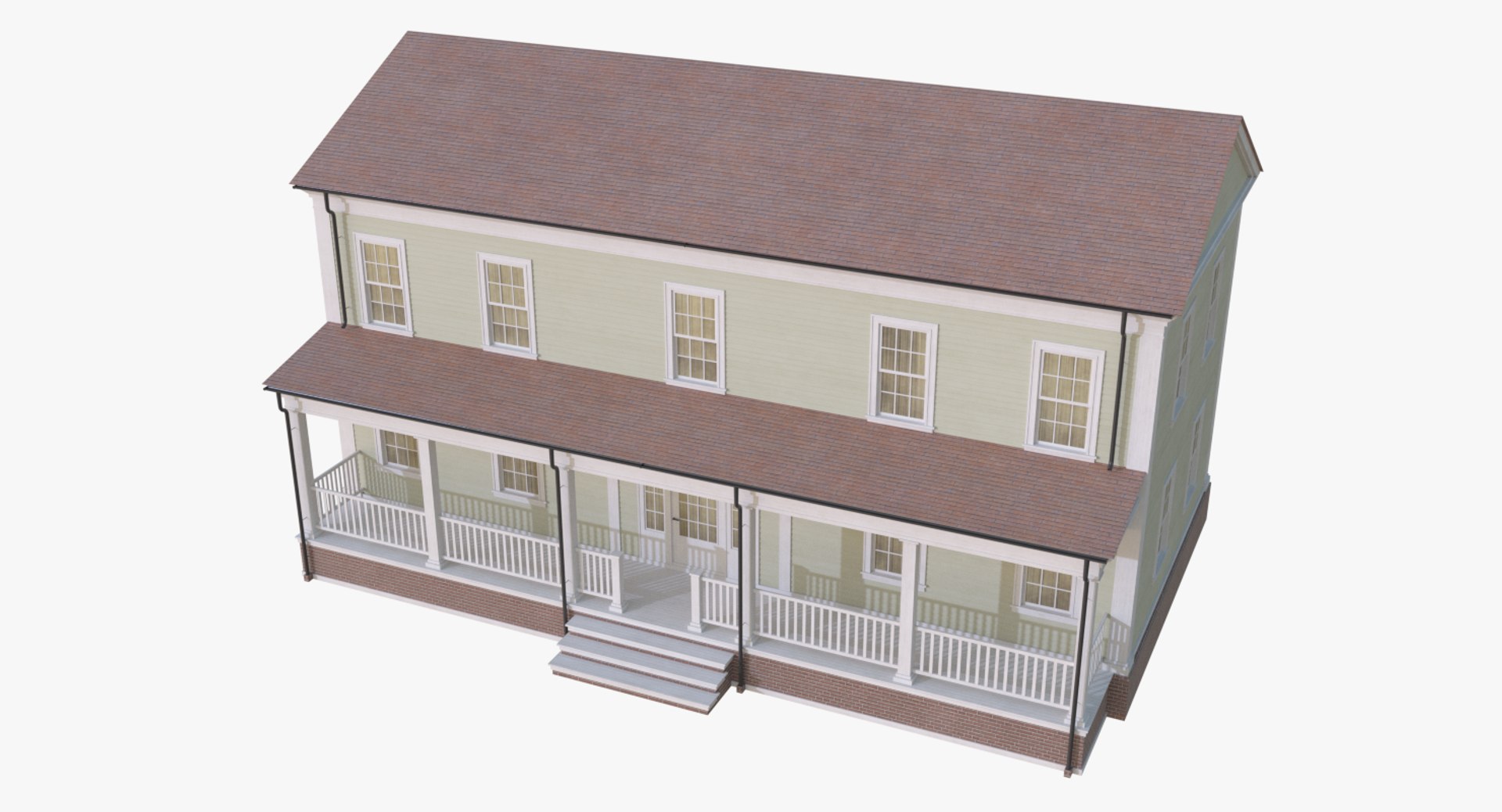 Colonial House 3D Model - TurboSquid 1190854