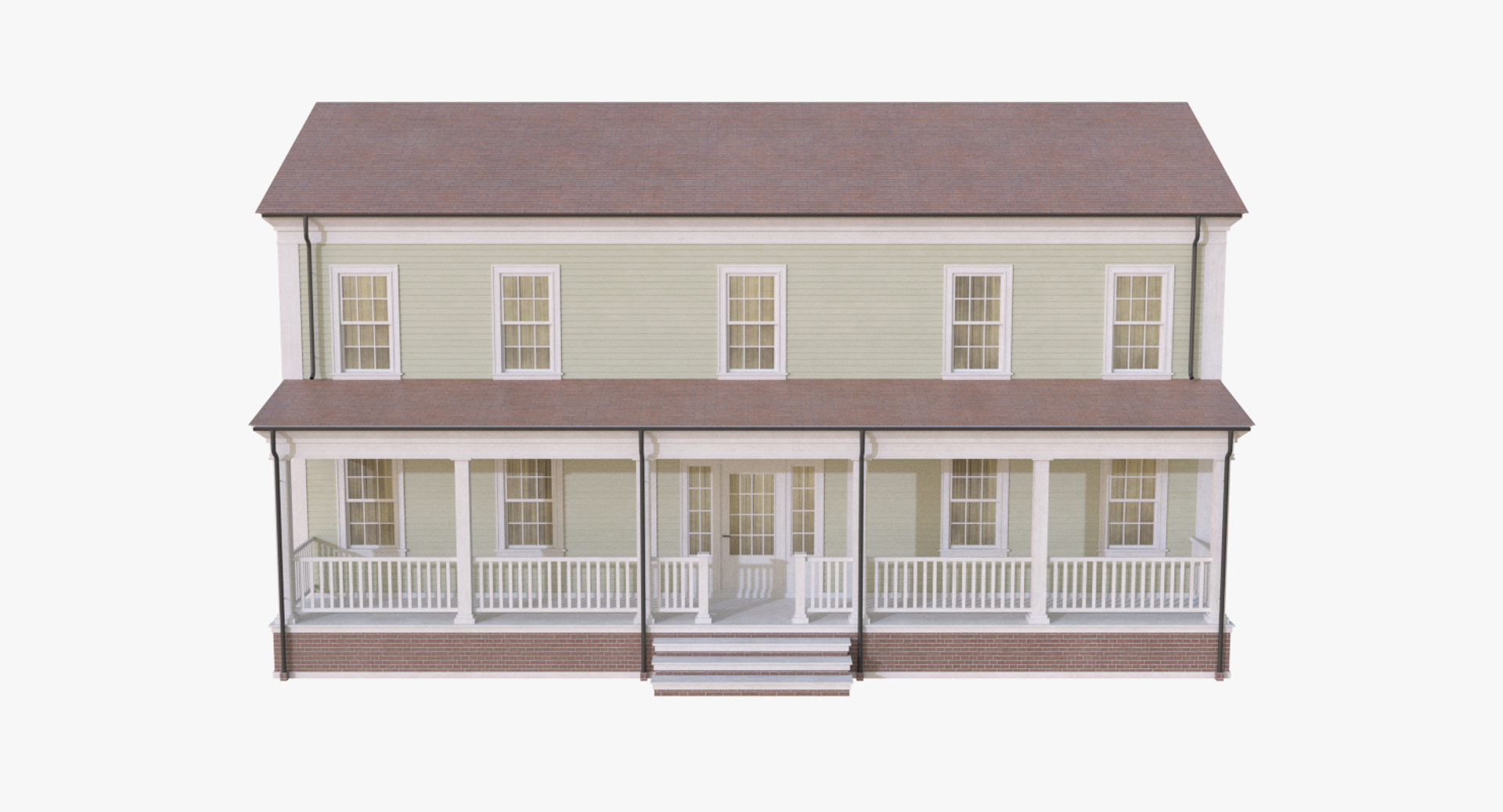 Colonial House 3D Model - TurboSquid 1190854