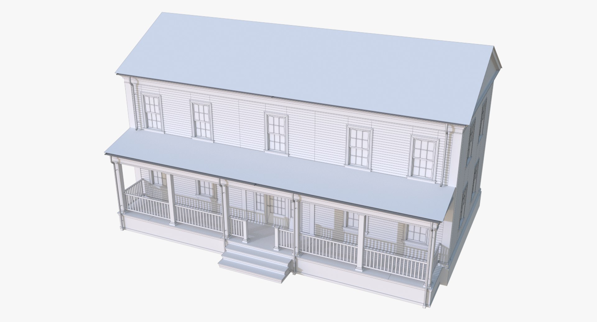 Colonial House 3D Model - TurboSquid 1190854