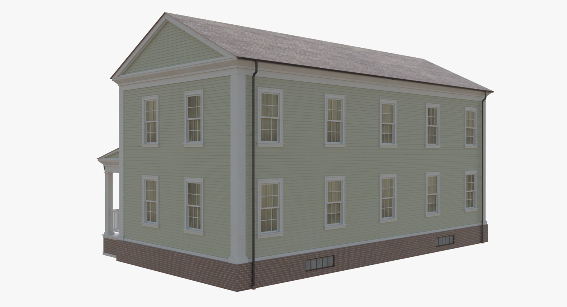 Colonial House 3D Model - TurboSquid 1190854