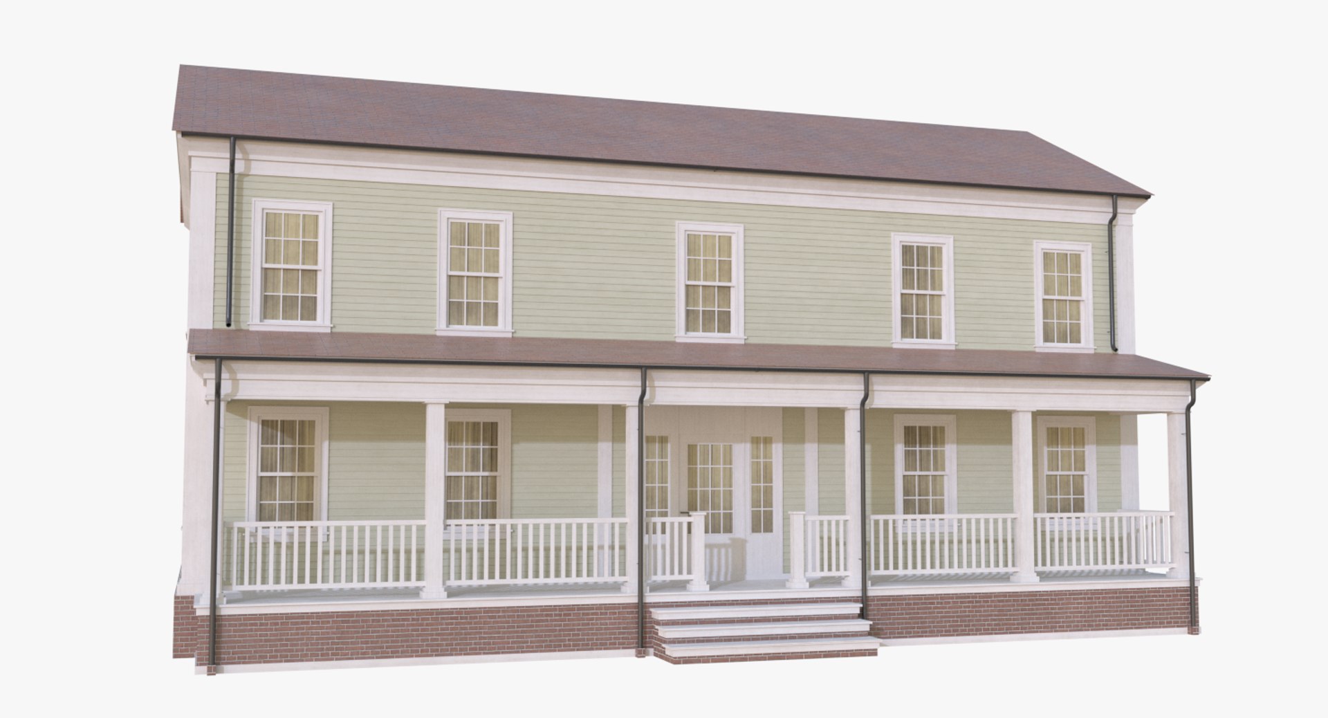 Colonial House 3D Model - TurboSquid 1190854