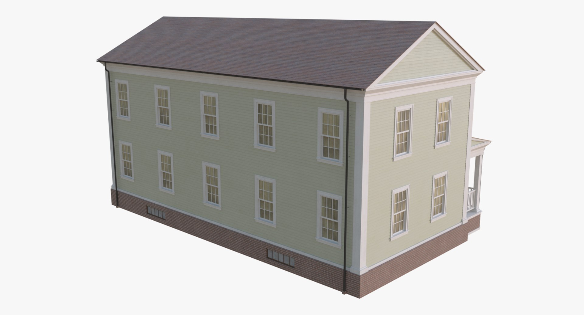 Colonial House 3D Model - TurboSquid 1190854