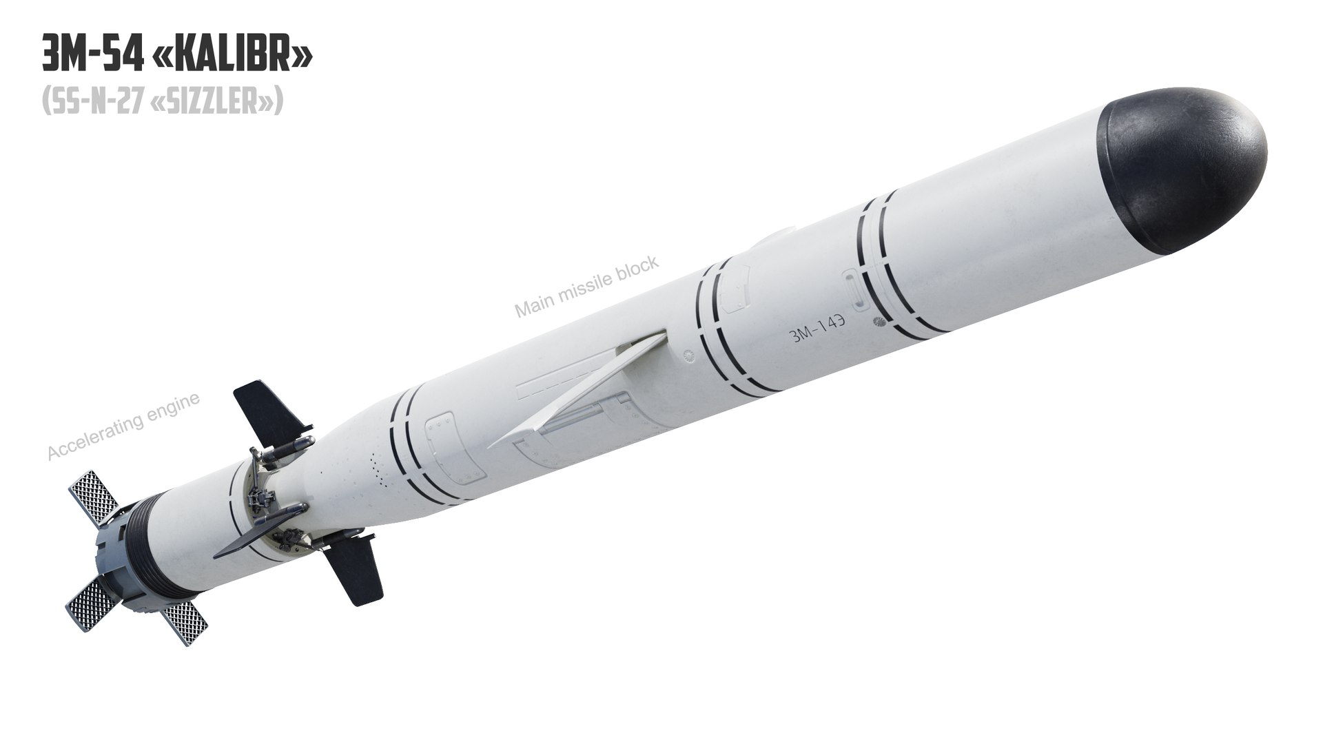 3M-54 Kalibr Missile 3D - TurboSquid 1892598