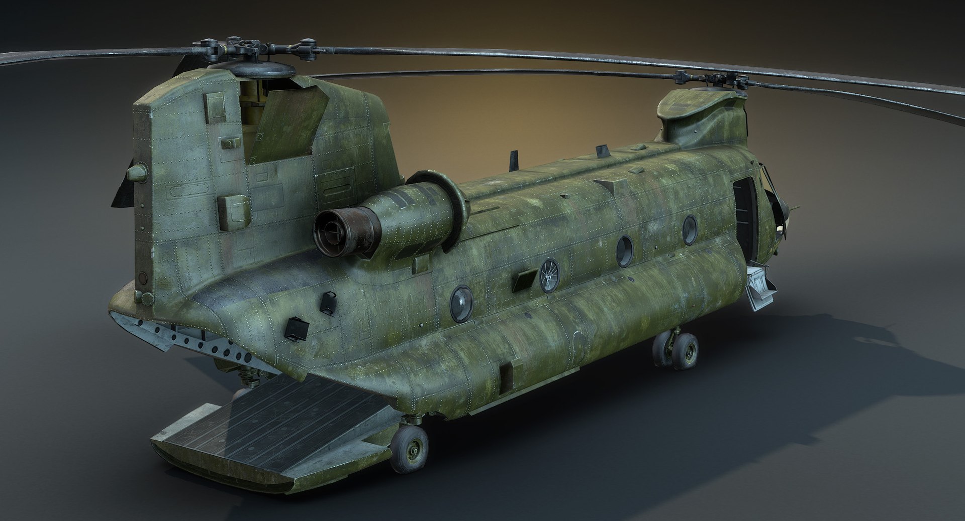 3D Low-poly Army Helicopter Ch-47 Chinook | 1144500 | TurboSquid