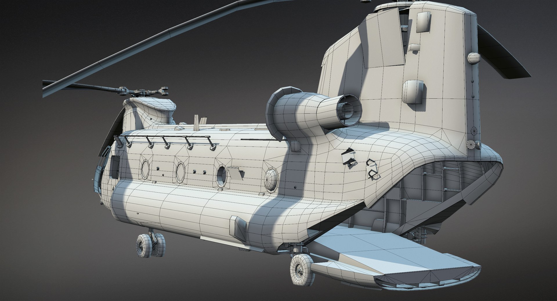 3D Low-poly Army Helicopter Ch-47 Chinook | 1144500 | TurboSquid
