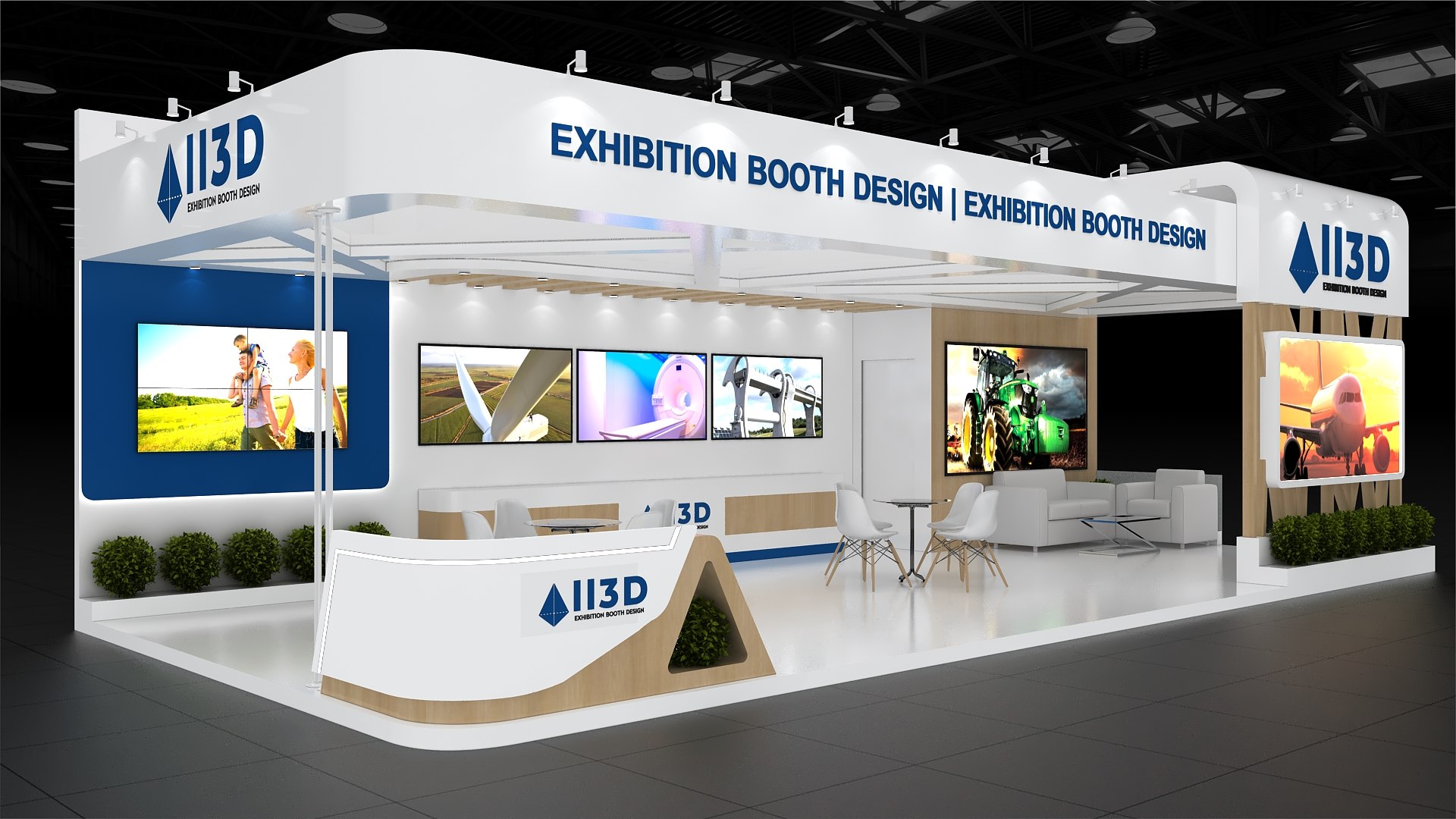 3D Exhibition Stand Stall Three Side Open 11X5 Model - TurboSquid 2163250