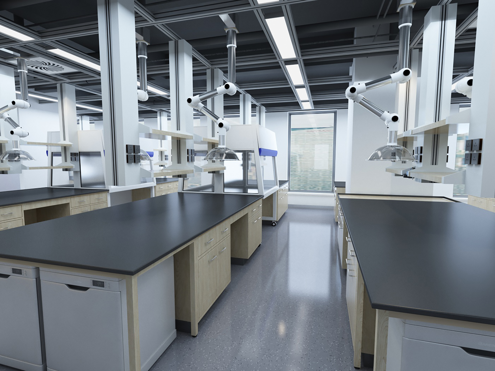 modèle 3D de Table de laboratoire laboratoire scène de laboratoire ...