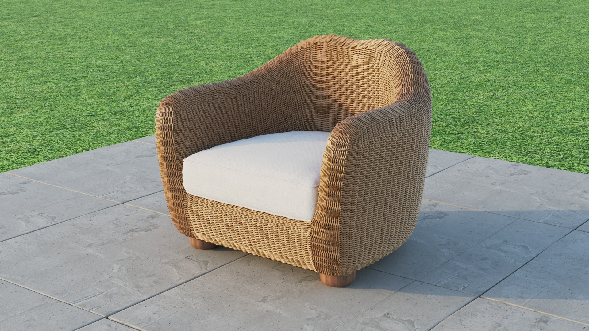 C2B Bacio Rattan Lounge Chair 3D Model - TurboSquid 2347388