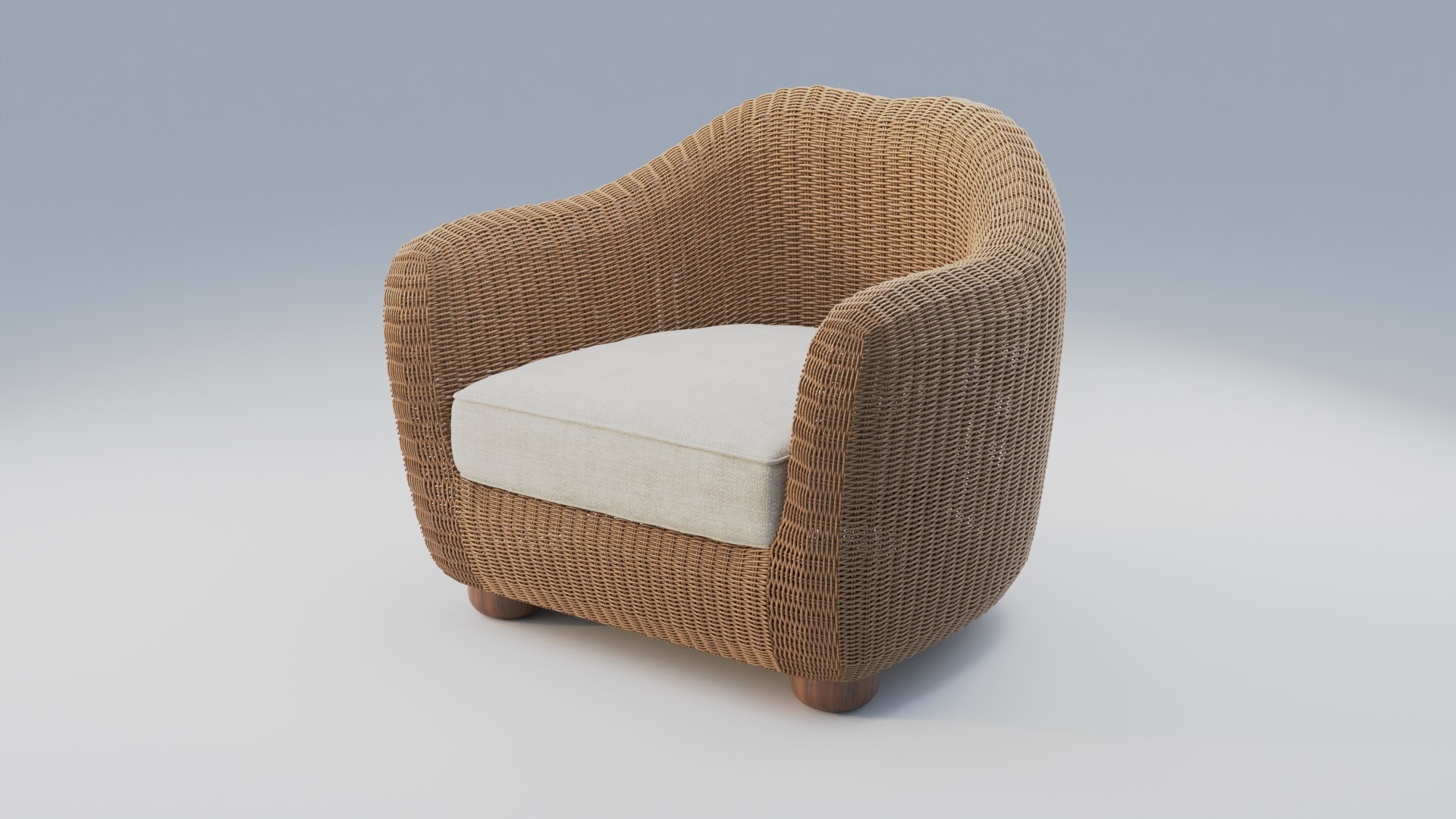 C2B Bacio Rattan Lounge Chair 3D Model - TurboSquid 2347388