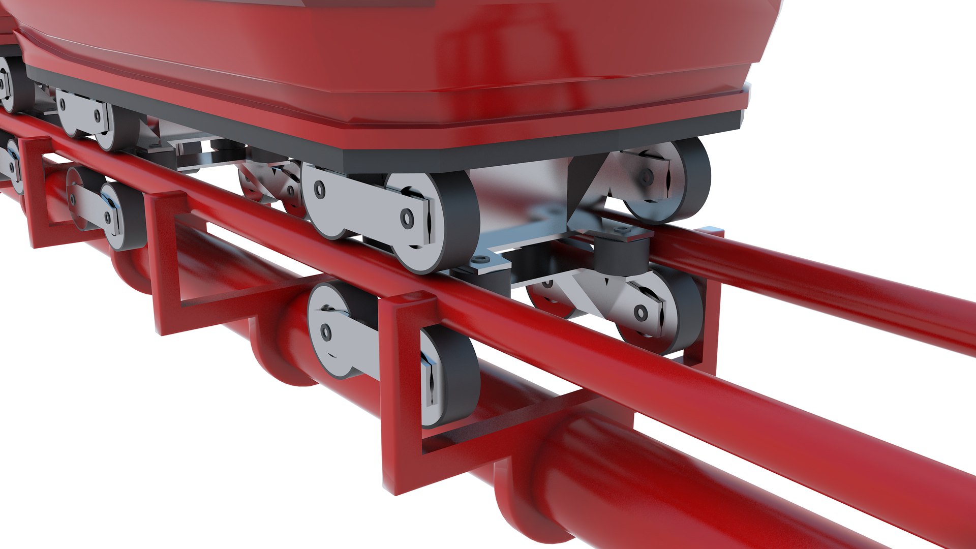 Roller Coaster Train - Red 3D Model - TurboSquid 1922560